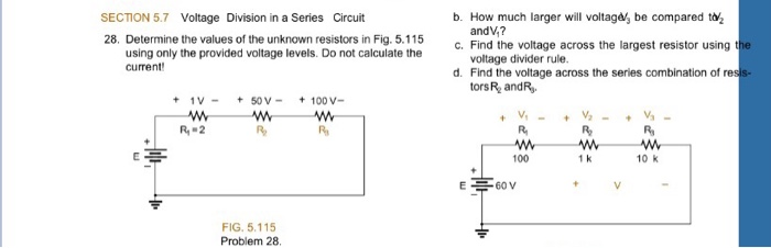 Solved SECTION 5.7 Voltage Division in a Series Circuit 28. | Chegg.com