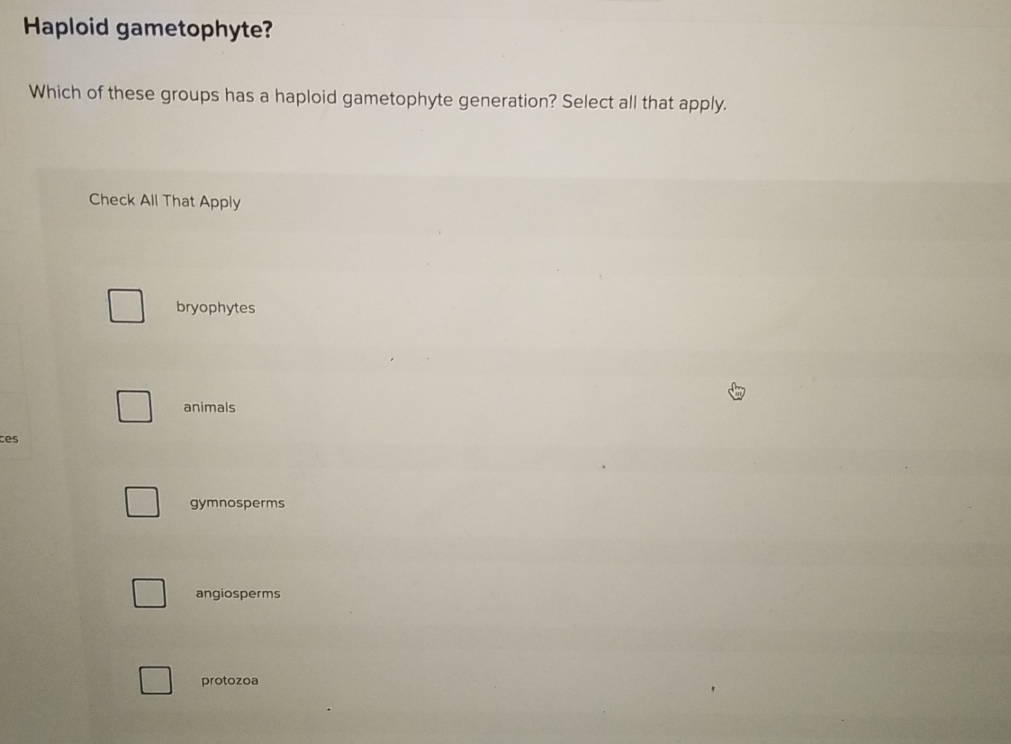 Solved Haploid gametophyte?Which of these groups has a | Chegg.com