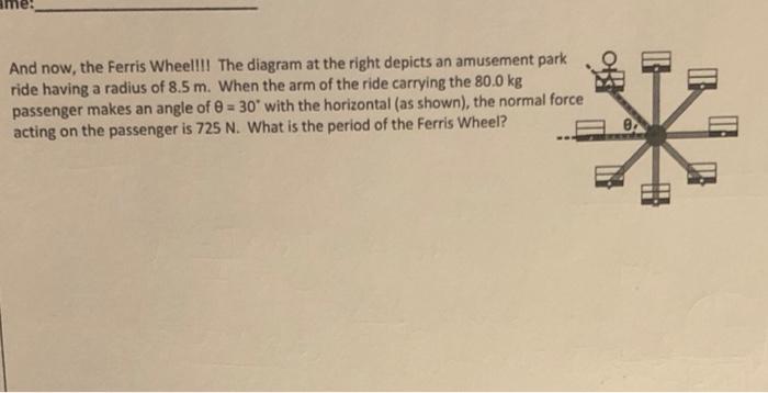 Solved And now, the Ferris Wheellll The diagram at the right | Chegg.com