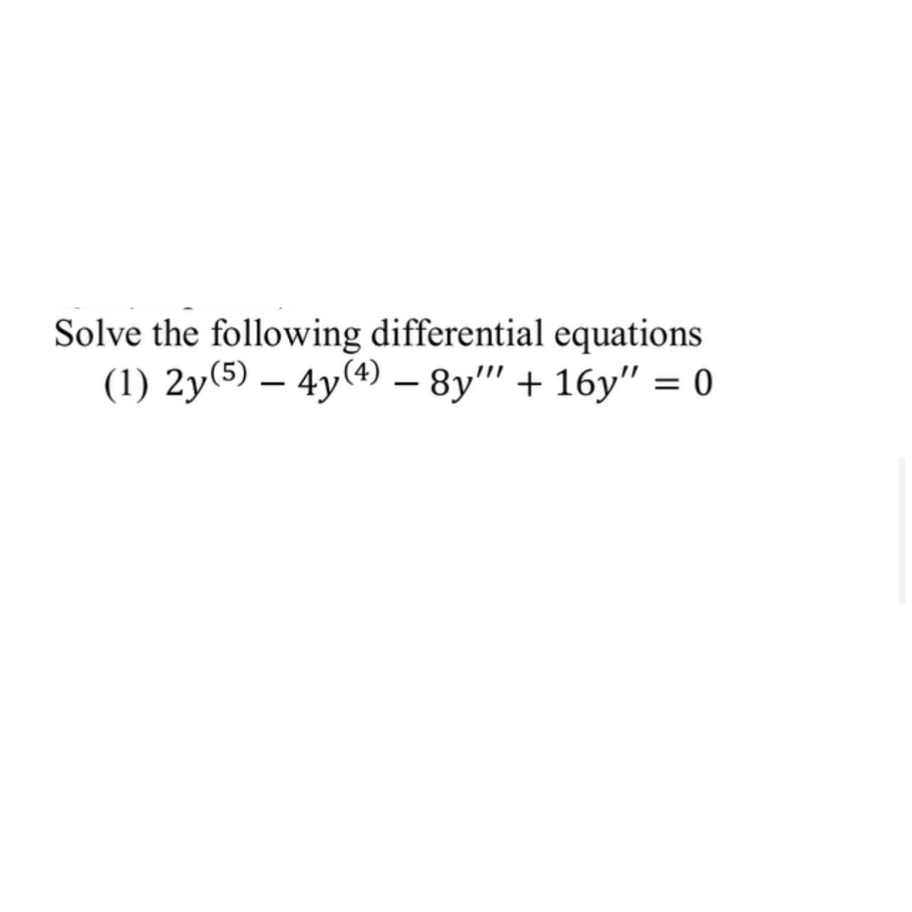 Solved Solve the following differential | Chegg.com