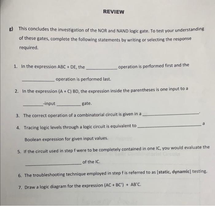 1. To investigate the behavior of simple logic | Chegg.com 1. To investigate the behavior of simple logic | Chegg.com