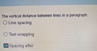 Solved The vertical distance between lines in a paragraph. | Chegg.com