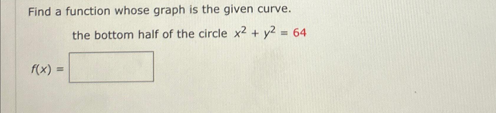 Solved Find a function whose graph is the given curve.the | Chegg.com