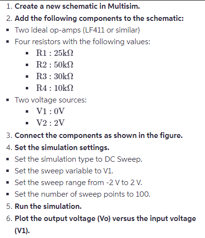 Solved Create a new schematic in Multisim.Add the following | Chegg.com