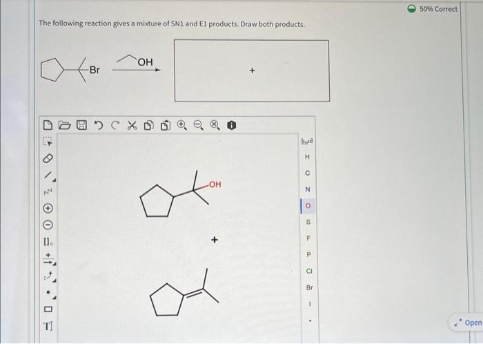 Solved The following reaction gives a mixture of SN1 and E1 | Chegg.com