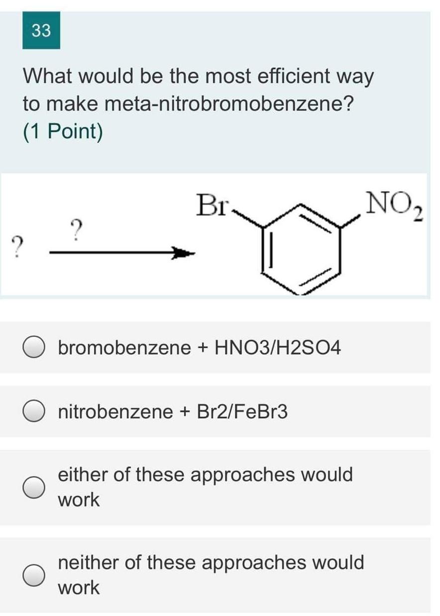 Solved 33 What would be the most efficient way to make | Chegg.com