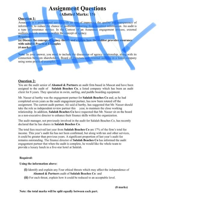 Solved Assignment Questions (Allotted Marks: 15) Question 1: | Chegg.com