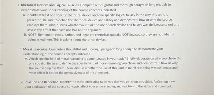 4. Rhetorical Devices and Logical Fallacies: Complete | Chegg.com