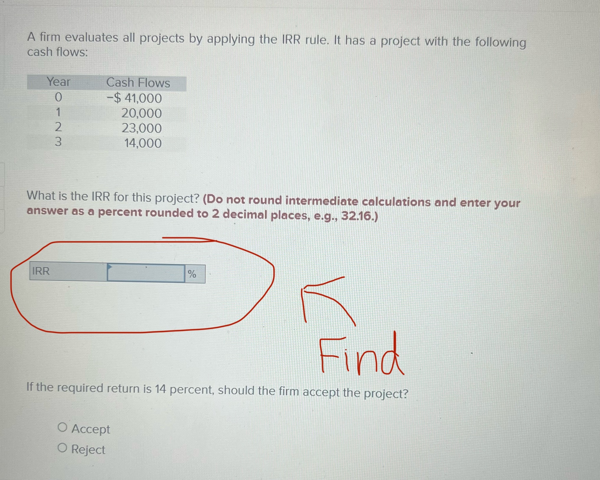 Solved A firm evaluates all projects by applying the IRR | Chegg.com