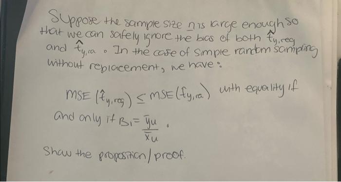 Solved Suppose the sample size n is large enough so that we | Chegg.com