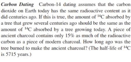 Solved Carbon Dating Carbon-14 dating assumes that the | Chegg.com