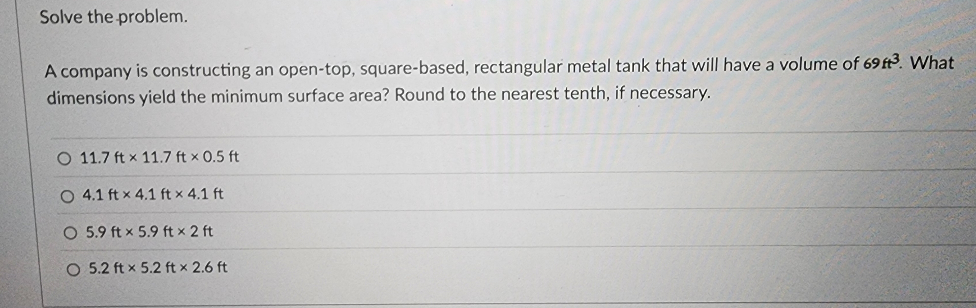 Solved Solve the problem.A company is constructing an | Chegg.com