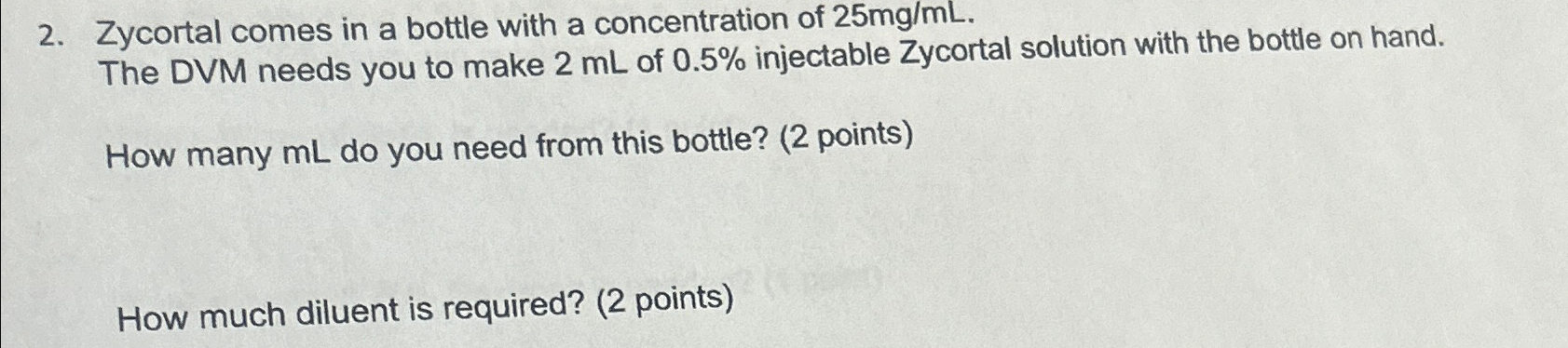 Solved Zycortal comes in a bottle with a concentration of | Chegg.com