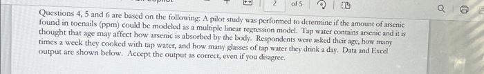 Solved Questions 4, 5 and 6 are based on the following: A | Chegg.com