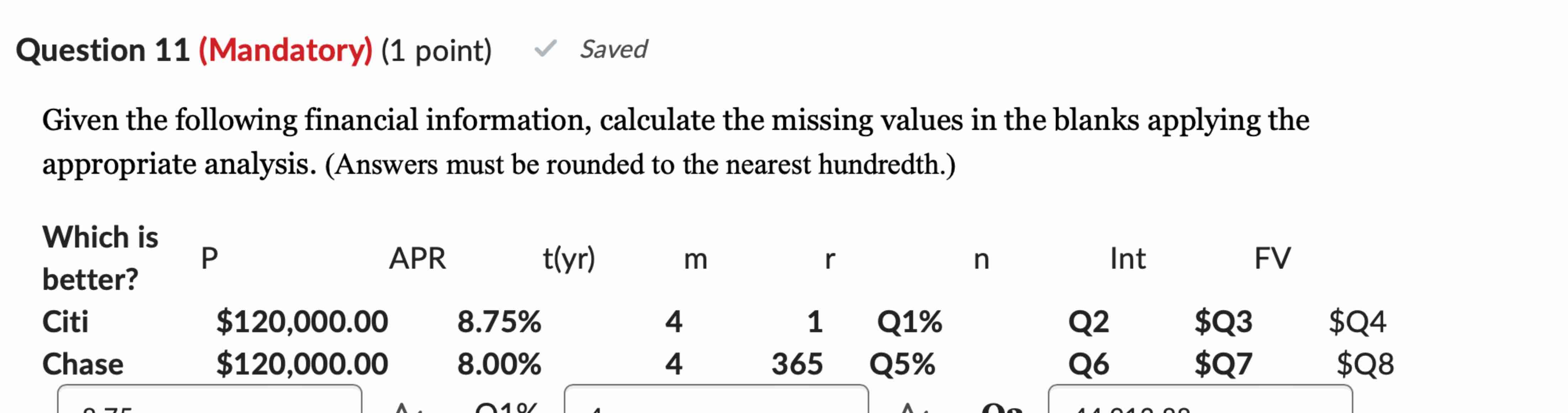 Solved Given the following financial information, calculate | Chegg.com
