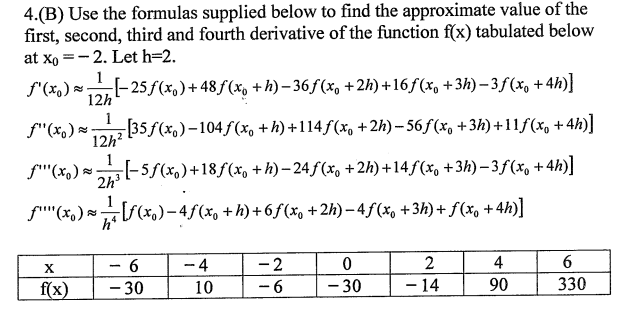 Solved 4.(B) ﻿Use the formulas supplied below to find the | Chegg.com