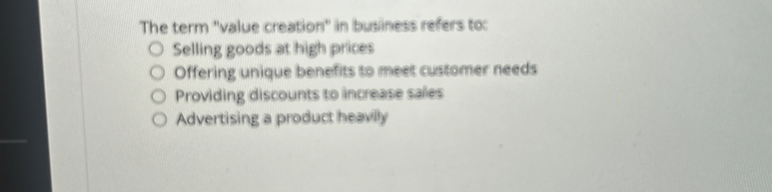 Solved The term "value creation" in business refers to: | Chegg.com