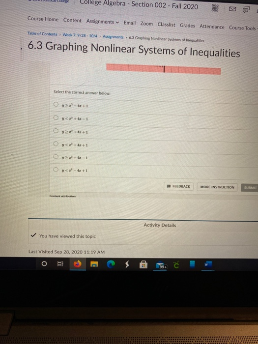 Solved 3 Graphing Nonlinear Systems of Inequalities Question | Chegg.com