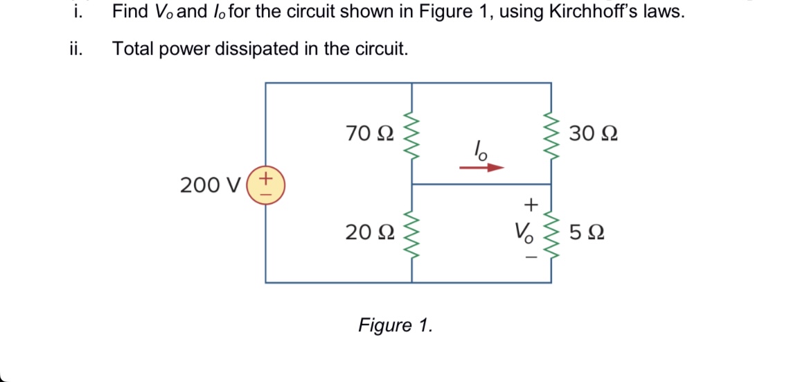 Solved i. ﻿Find Vo ﻿and Io ﻿for the circuit shown in Figure | Chegg.com