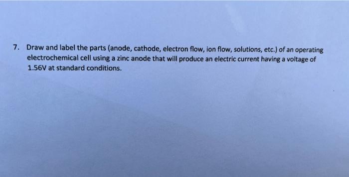 Solved 7. Draw and label the parts (anode, cathode, electron | Chegg.com