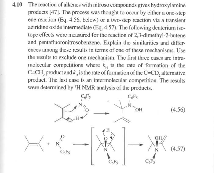10 The reaction of alkenes with nitroso compounds | Chegg.com