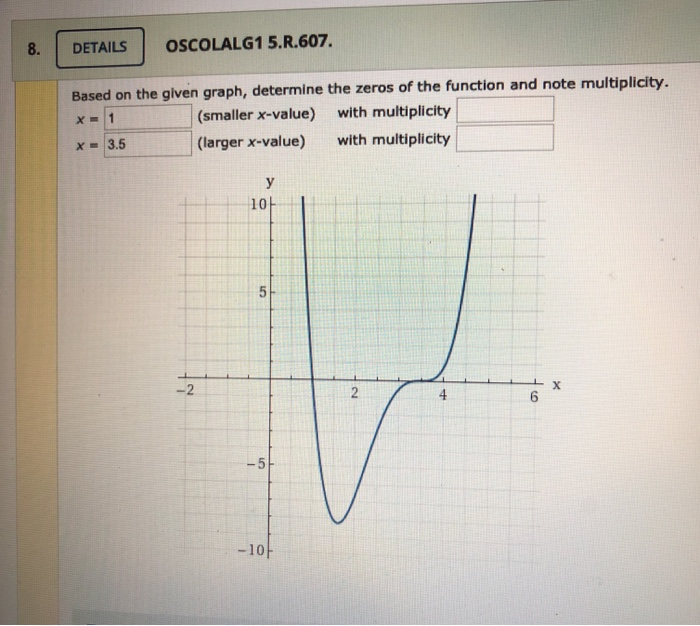 Solved 8. DETAILS OSCOLALG1 5.R.607. Based on the given | Chegg.com