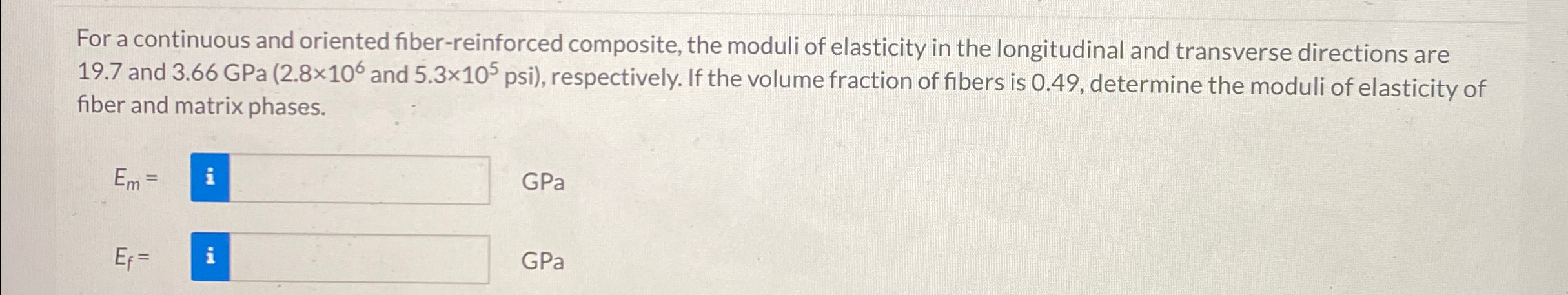 Solved For a continuous and oriented fiber-reinforced | Chegg.com