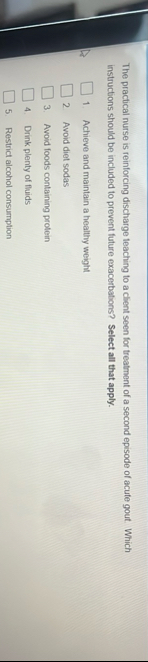 Solved The practical nurse is reinforcing discharge teaching | Chegg.com