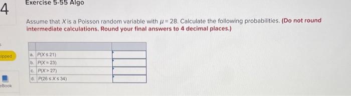 Solved Assume that X is a Poisson random variable with μ=28. | Chegg.com