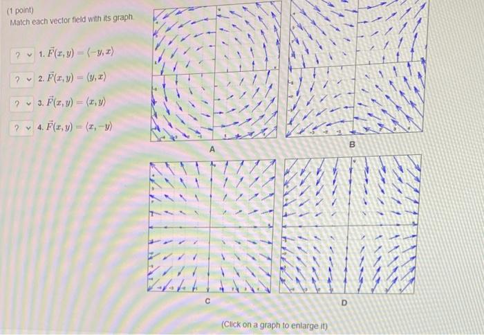 Solved (1 point) Match each vector field with its graph 1. | Chegg.com