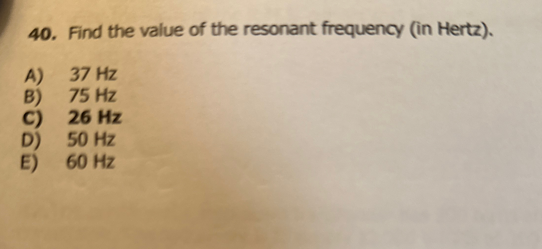 Solved Find the value of the resonant frequency (in | Chegg.com