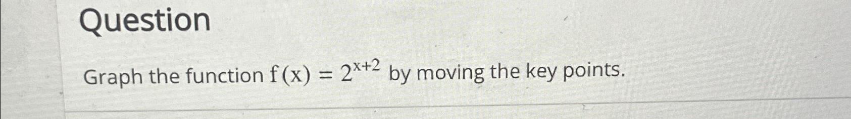 Solved QuestionGraph the function f(x)=2x+2 ﻿by moving the | Chegg.com