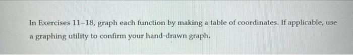 Solved In Exercises 11-18, graph each function by making a | Chegg.com
