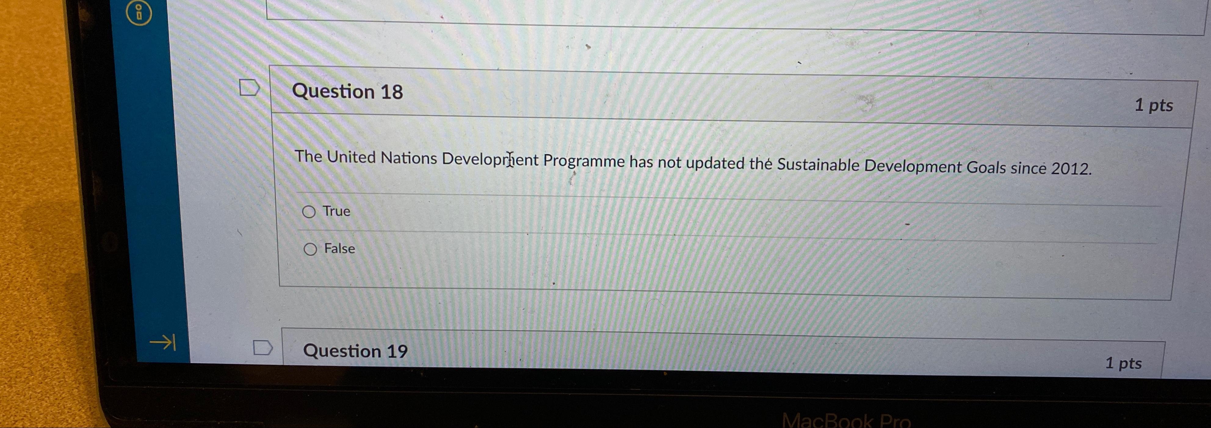 Solved (i)Question 181 ﻿ptsThe United Nations Developrhent | Chegg.com