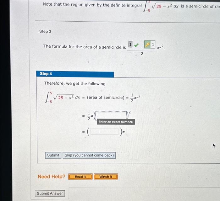 Solved Note that the region given by the definite integral | Chegg.com