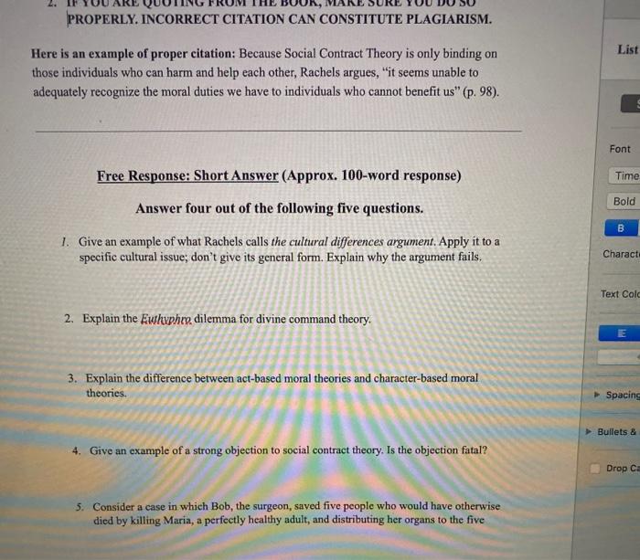 PROPERLY. INCORRECT CITATION CAN CONSTITUTE | Chegg.com