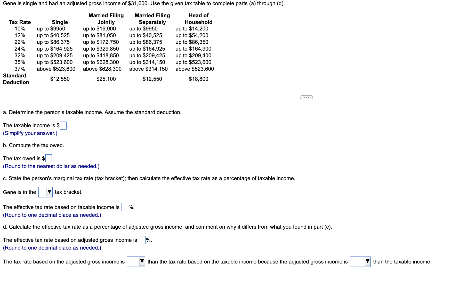 Solved 15. ﻿Gene is single and had an adjusted gross income | Chegg.com