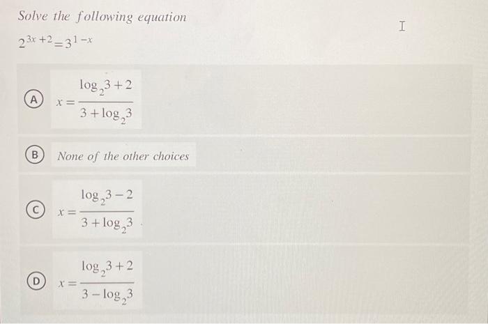 Solved Solve the following equation | Chegg.com