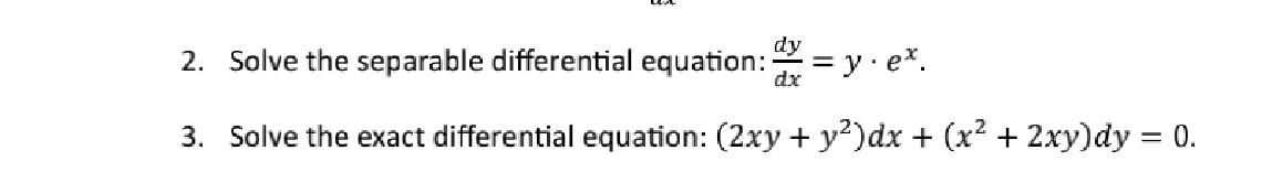 Solved Using first order ODE Solve the separable | Chegg.com