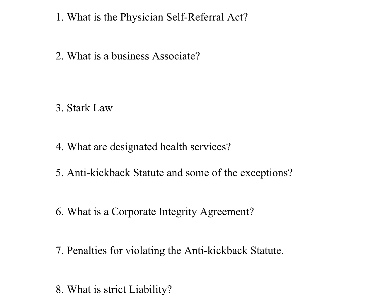 Solved What is the Physician Self-Referral Act?What is a | Chegg.com