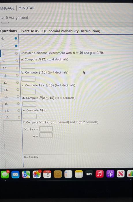 Solved Consider a binomial experiment with n=20 and p=0.70. | Chegg.com