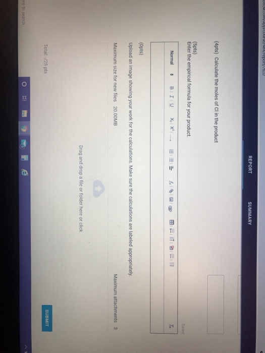 Solved Report Submission - Empirical Formulas REPORT SUMMARY | Chegg.com