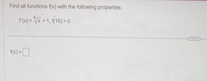 Solved Find all functions f(x) with the following | Chegg.com