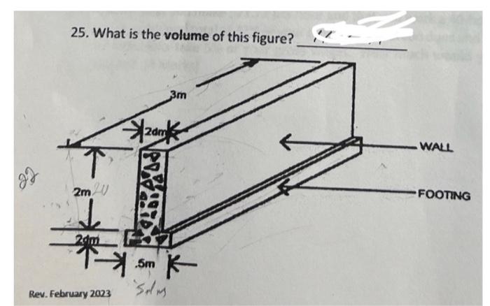 Solved 25. What is the volume of this figure? | Chegg.com