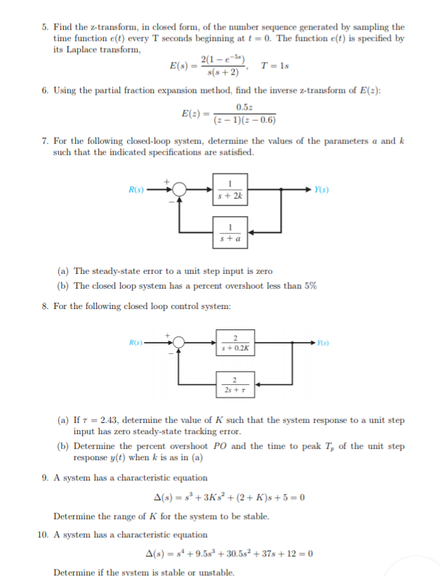 Solved 1. Obtain the transfer function of the system defined | Chegg.com