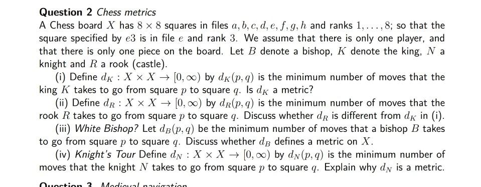Solved Definition. Let X be a nonempty set. A function d: | Chegg.com