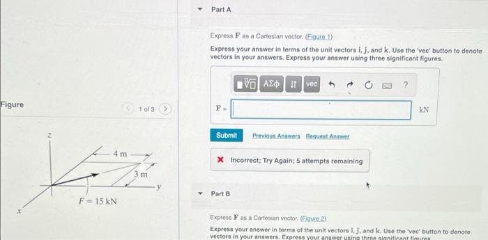 Solved Part A Express F as a Cartesian vector. (Eigure 1) | Chegg.com
