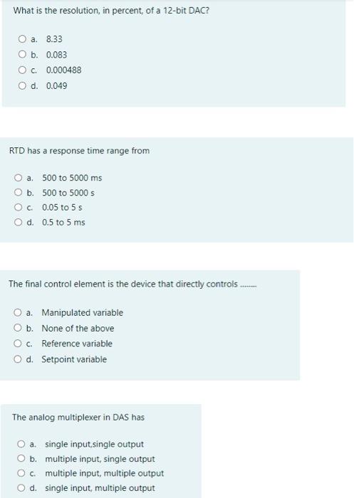 Solved What is the resolution, in percent, of a 12-bit DAC? | Chegg.com