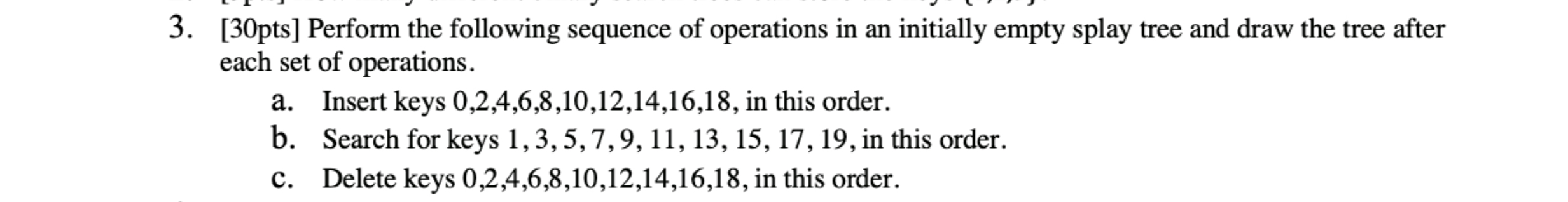 Solved [30pts] ﻿Perform the following sequence of operations | Chegg.com