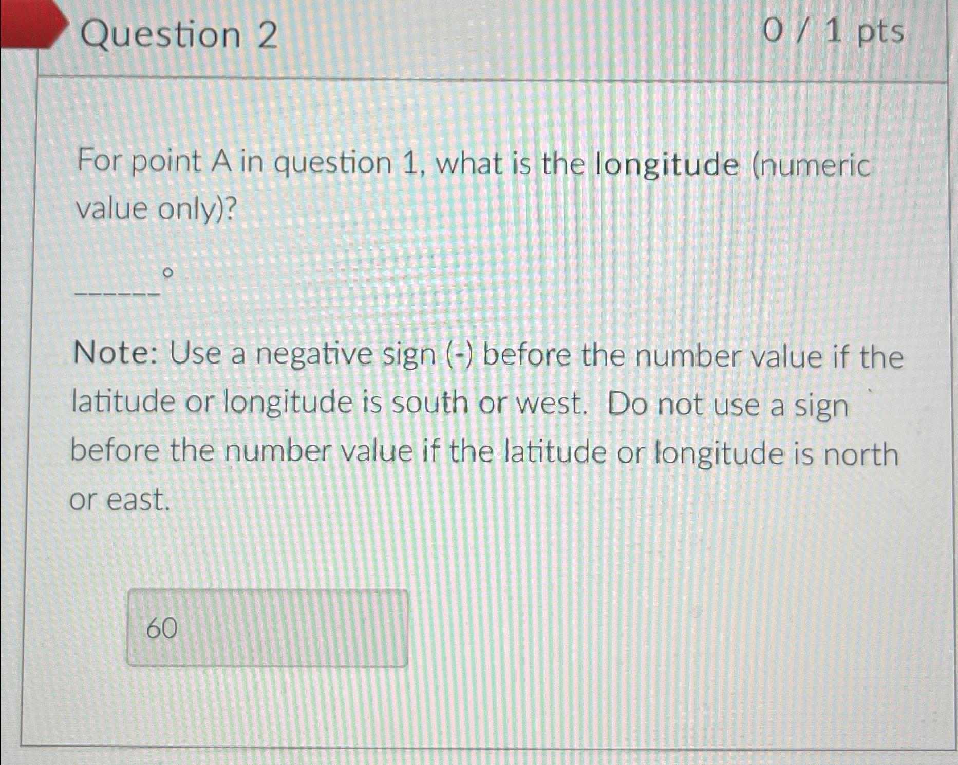 Solved Question 2\\n(0)/(1) pts\\nFor point A in question 1, | Chegg.com